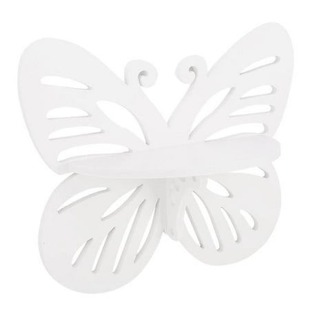 White Butterfly Shape Storage Rack Wall Shelf Housekeeper Mounted ...