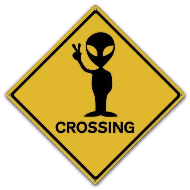 Mark Ashley LS2456M1212-MA Alien Crossing, Classic Metal Sign - Walmart.com