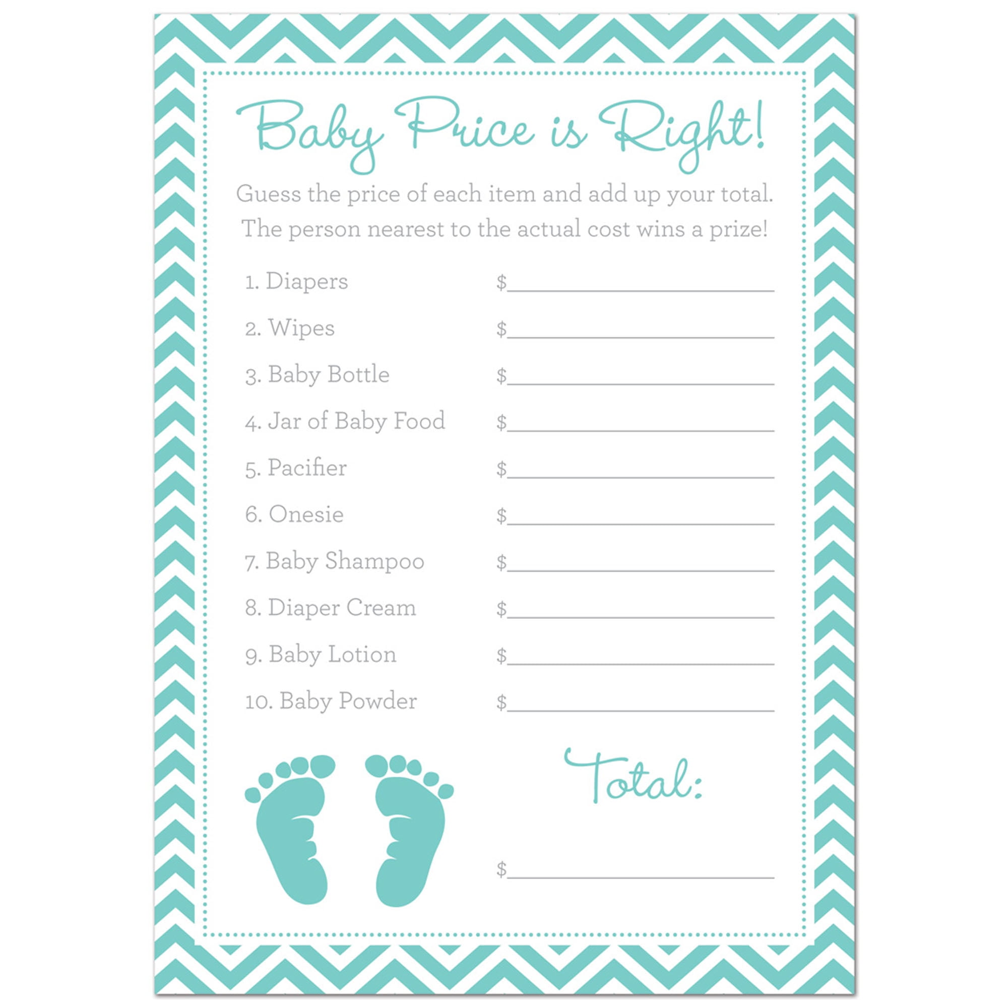 Boy Baby Shower Games Price Is Right