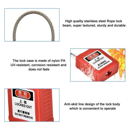 Engineering Safety Padlock Rope Long Isolation Padlock Beam Lockout ...