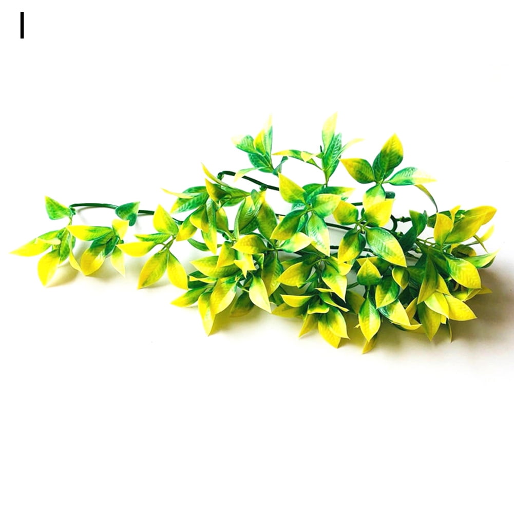 Aquarium Artificial Water Grass Plant Hanging Leaves Vine Rattan Fish ...