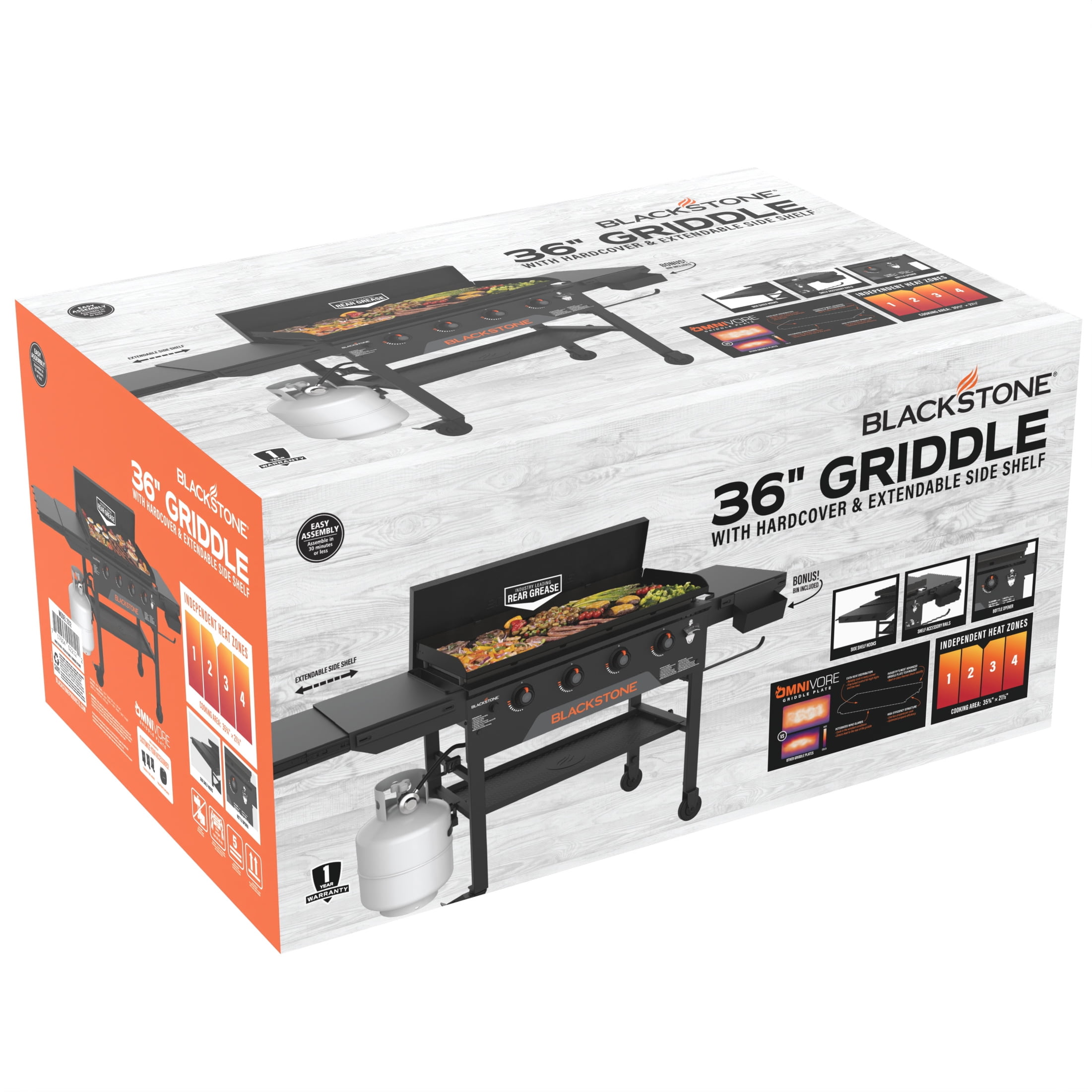 Blackstone Original 36” Omnivore Propane Griddle with Folding Side Shelves