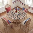 4th of July Fitted Tablecloth 60 Inch Round, Wooden Vintage Rustic ...