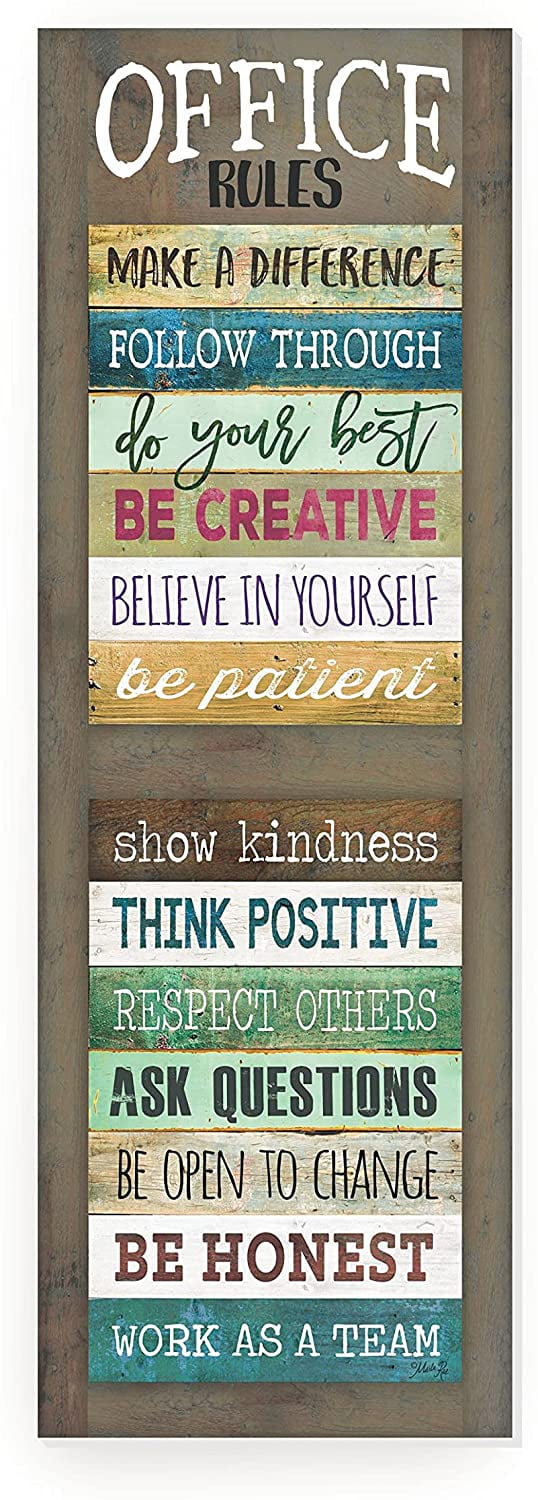 Office Rules Rustic Framed Wood Farmhouse Wall Sign 8x24 (Unframed ...