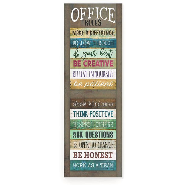 Office Rules Rustic Framed Wood Farmhouse Wall Sign 8x24 (Unframed ...