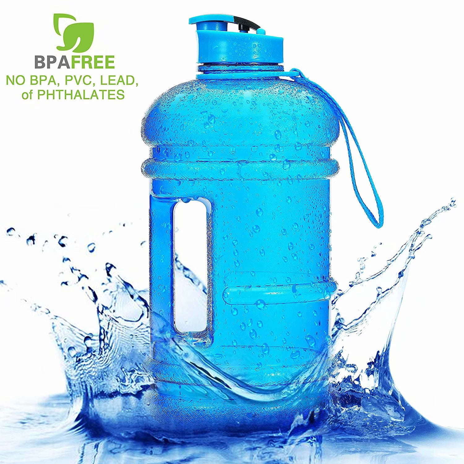 Half Gallon Big Water Bottle 2 2L 73OZ Large Leak Proof Sports Jug