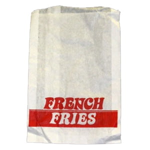 Inno-Pak Grease Resistant French Fry Bag White/Red, 3.5" Length x 4.5 ...