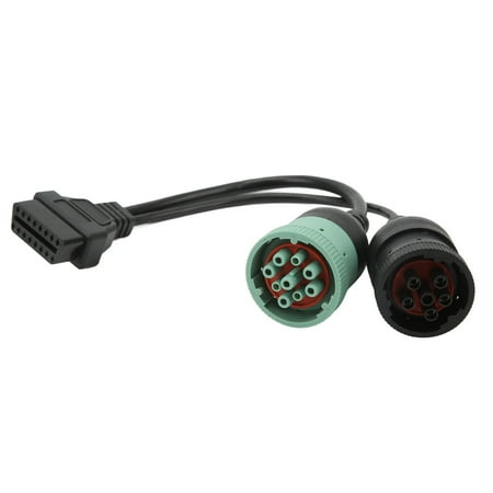 OBDII 6Pin 9Pin Cable, Durable OBD2 Y Splitter Scanner Cable Easy To ...