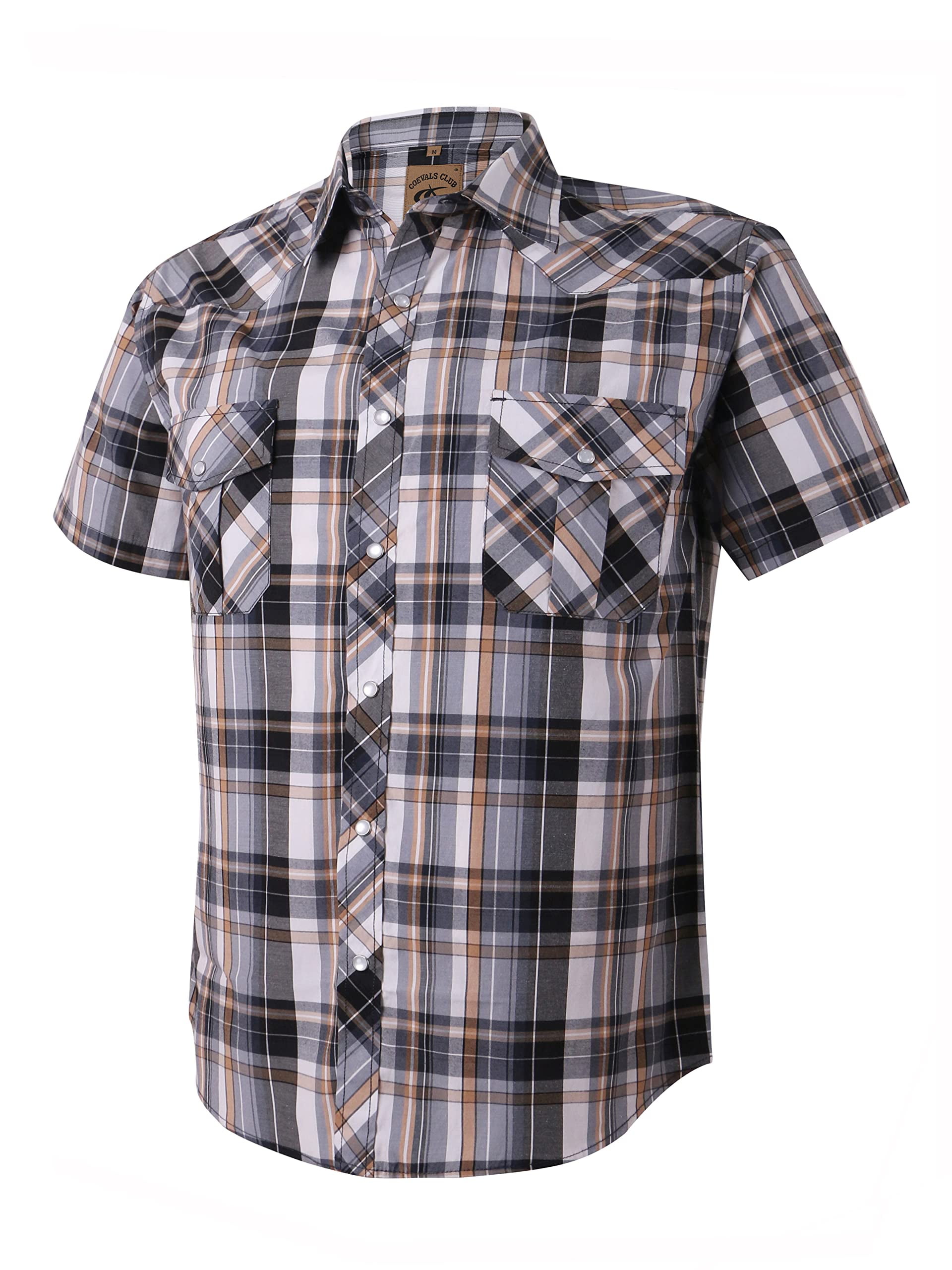 Camisa casual estilo western a cuadros con botones a presión con ...