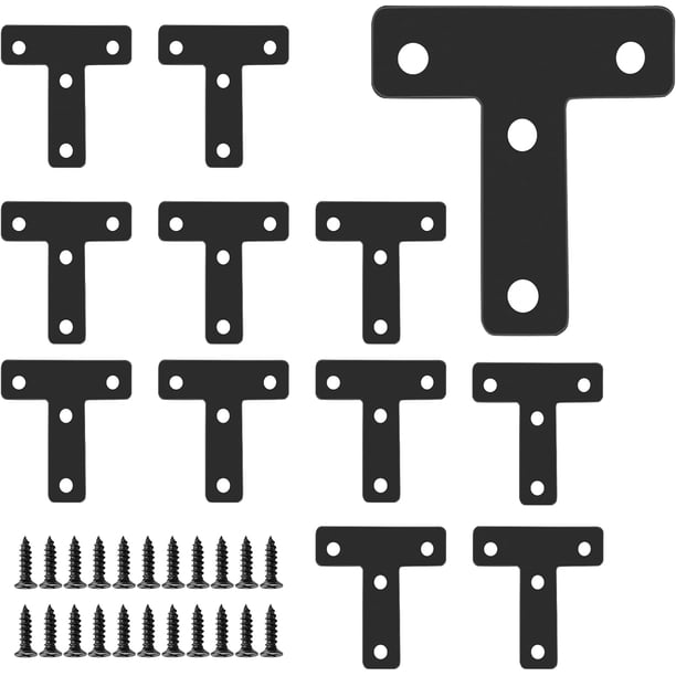 XYCCA 12 Pcs 1.96" x 1.96" T-Shape Flat Corner Brace Brackets, Mending ...