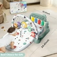 HDJ Baby Gym Activity Piano Playmat, Tummy Time Mat with Side Rails and ...