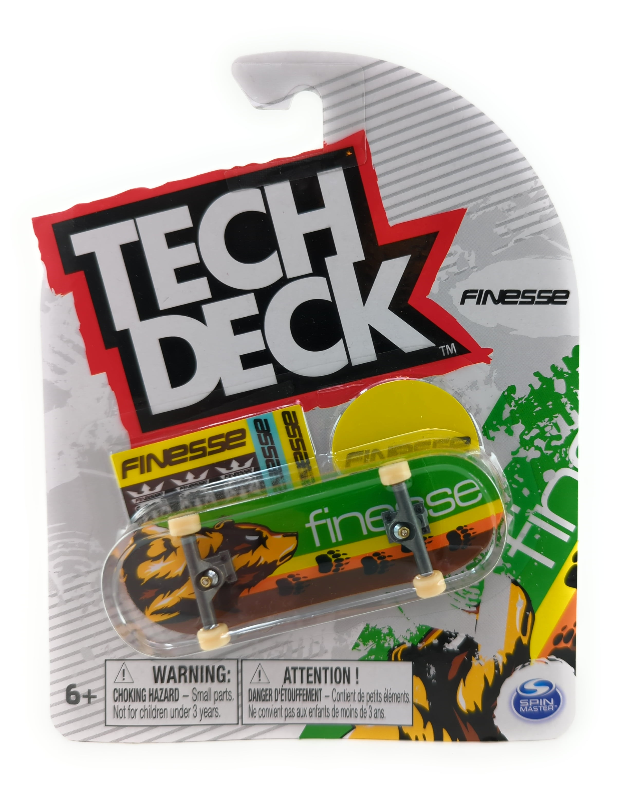 Tech Deck Finesse Skateboards Bear Paw Prints Green Complete 96mm ...