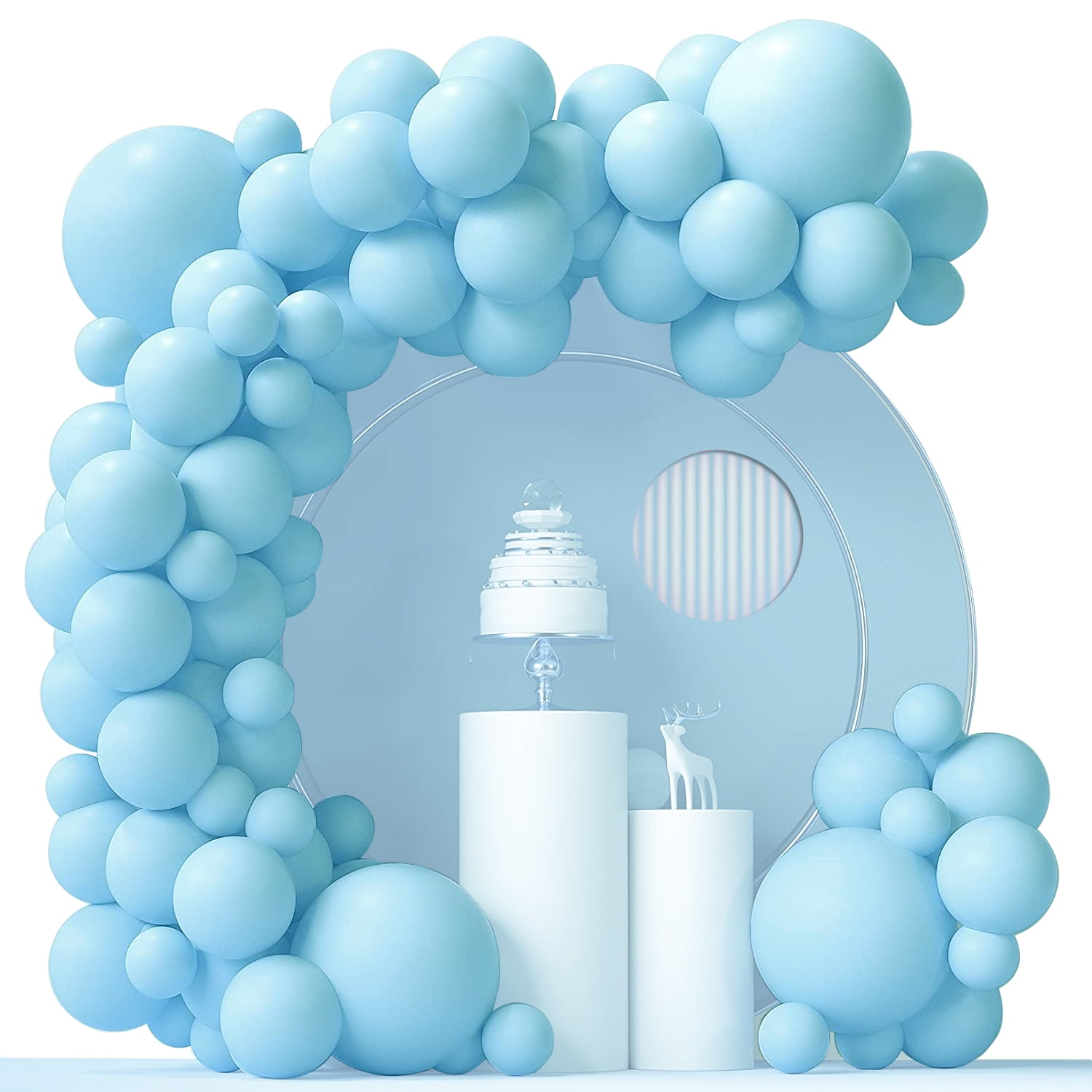 Blue Balloons - 100pcs 18''+12''+10''+5'' Light Blue Balloon Arch ...