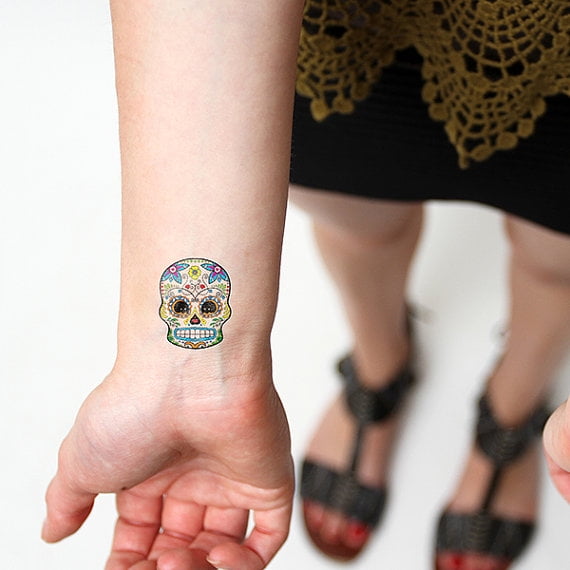 Sugar Skull Foot Tattoos