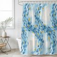 66x72 Inch Shower Curtains for Bathroom, Blue Coastal Fish Fabric Bath ...