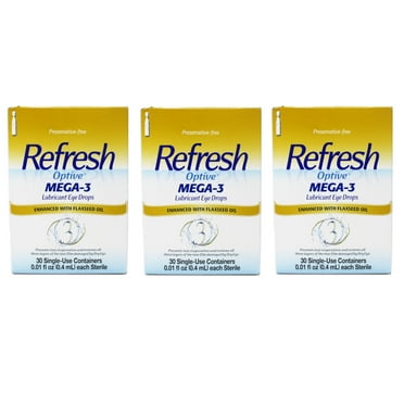 Refresh Optive Mega-3 Natural Preservative-Free Lubricant Eye Drops for ...
