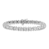 925 Sterling Silver Polished Box Catch Closure Rhodium Plated Diamond ...