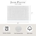Jean Pierre Cotton Stonewash Racetrack 17x24 in. Bath Rug, White ...