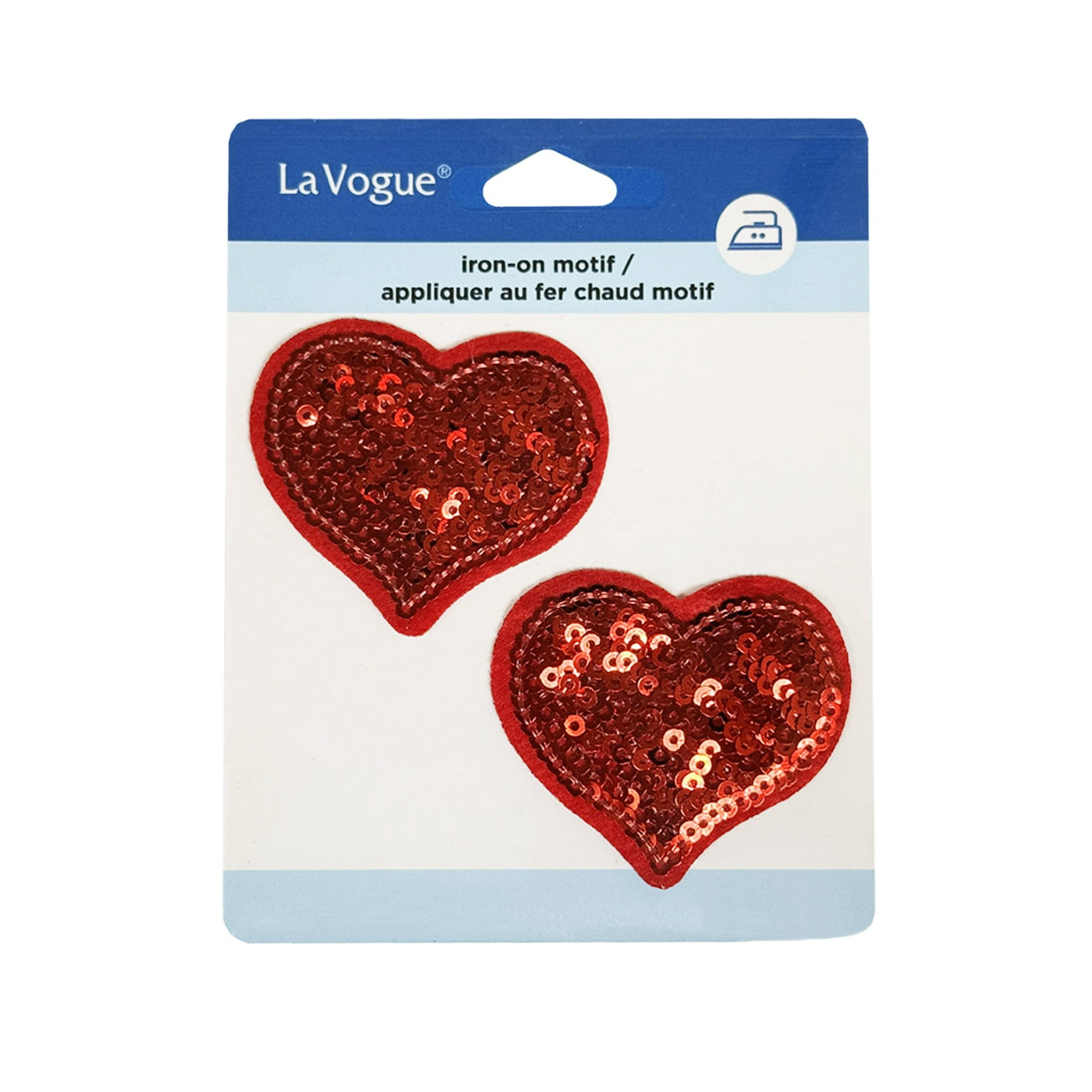 Click here for La Vogue Sequin Heart Iron-On Patch - 11.4 × 8.9 C... prices