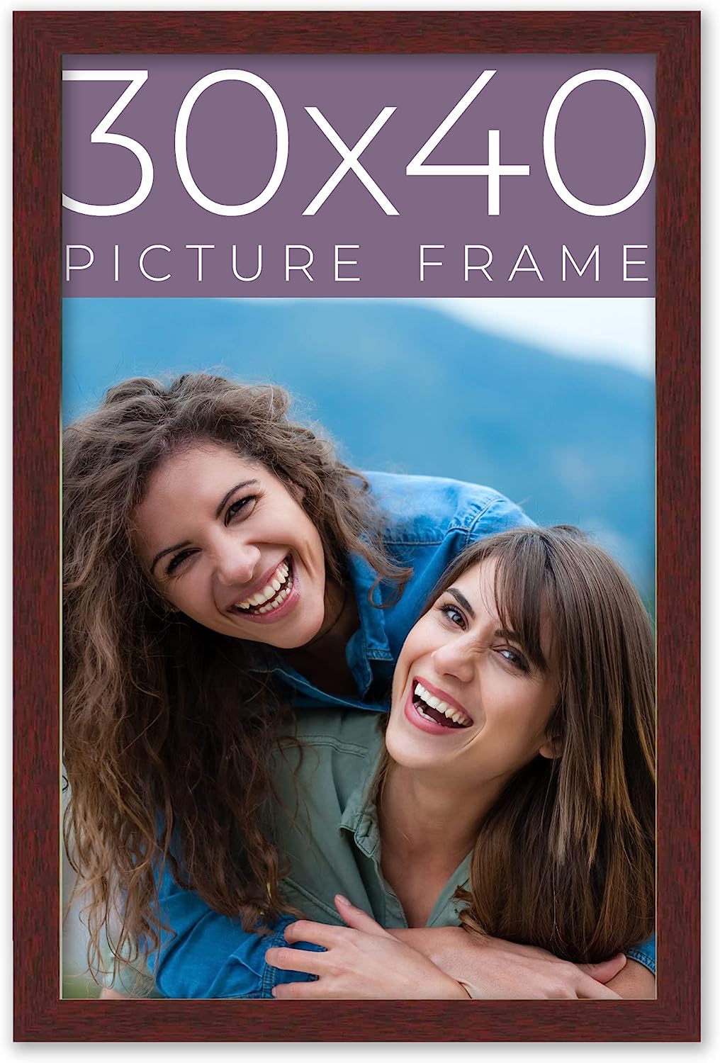 30X40 Dark Brown Real Wood Picture Frame Width 0.75 Inches | Interior ...