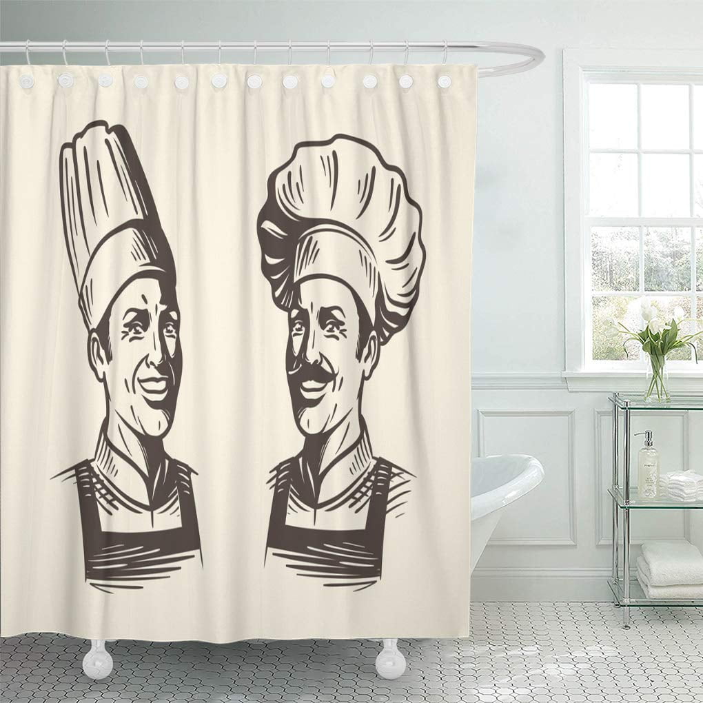 CYNLON Cook Baker Happy Chef in Hat Sketch Cooking Confectionery ...