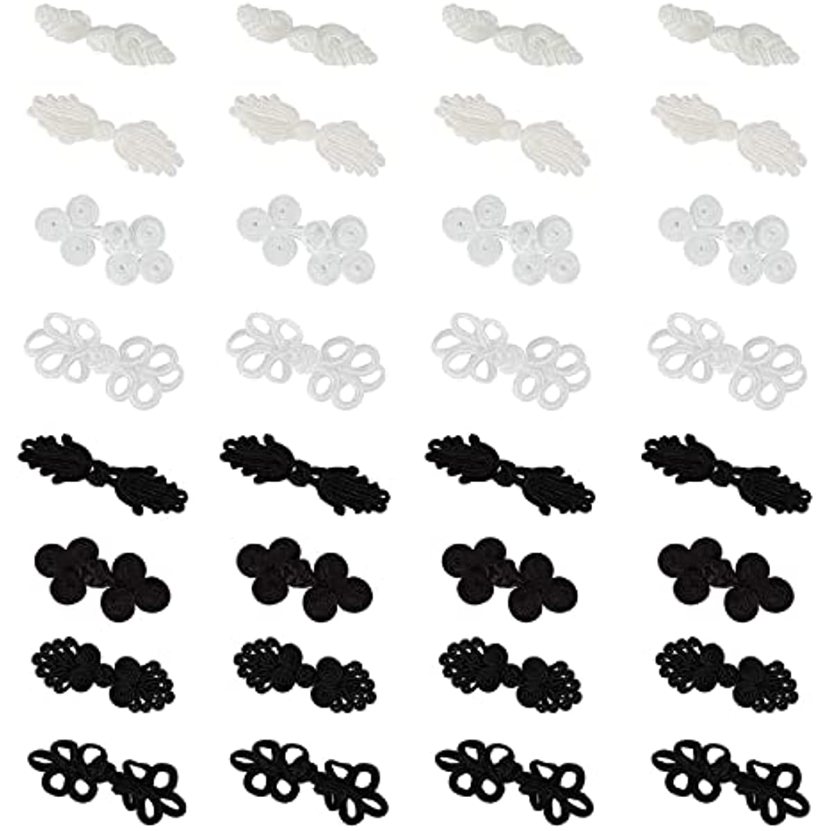 32 Pairs Chinese Closure Buttons Knots Frog Buttons Closure Knots ...