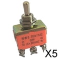 Colaxi 5xToggle Switch, DPDT ON-OFF-ON 3 Position 6 Pins , 250V 15A ...