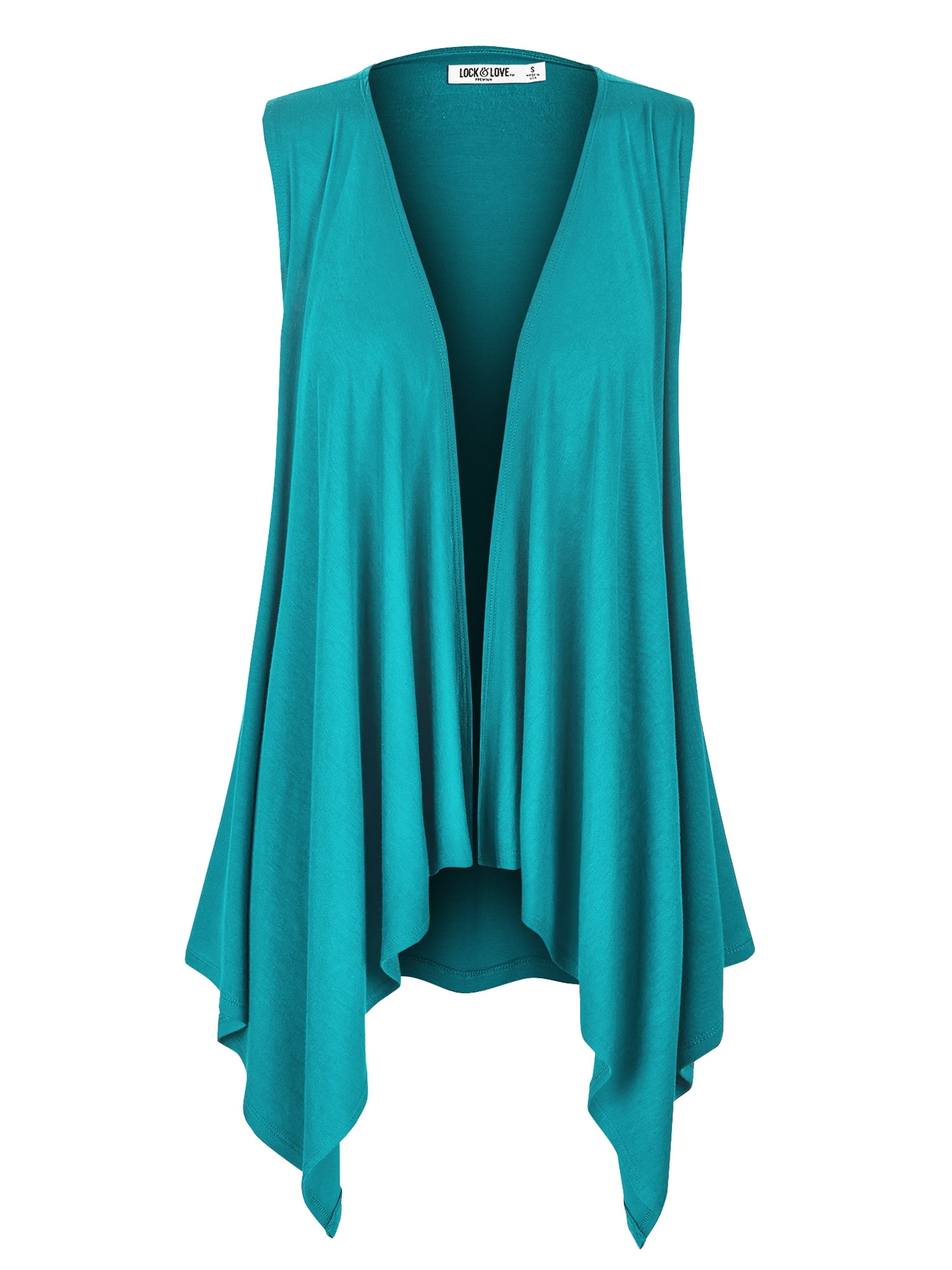 Made by Johnny Women's Lightweight Sleeveless Draped Open Cardigan M ...