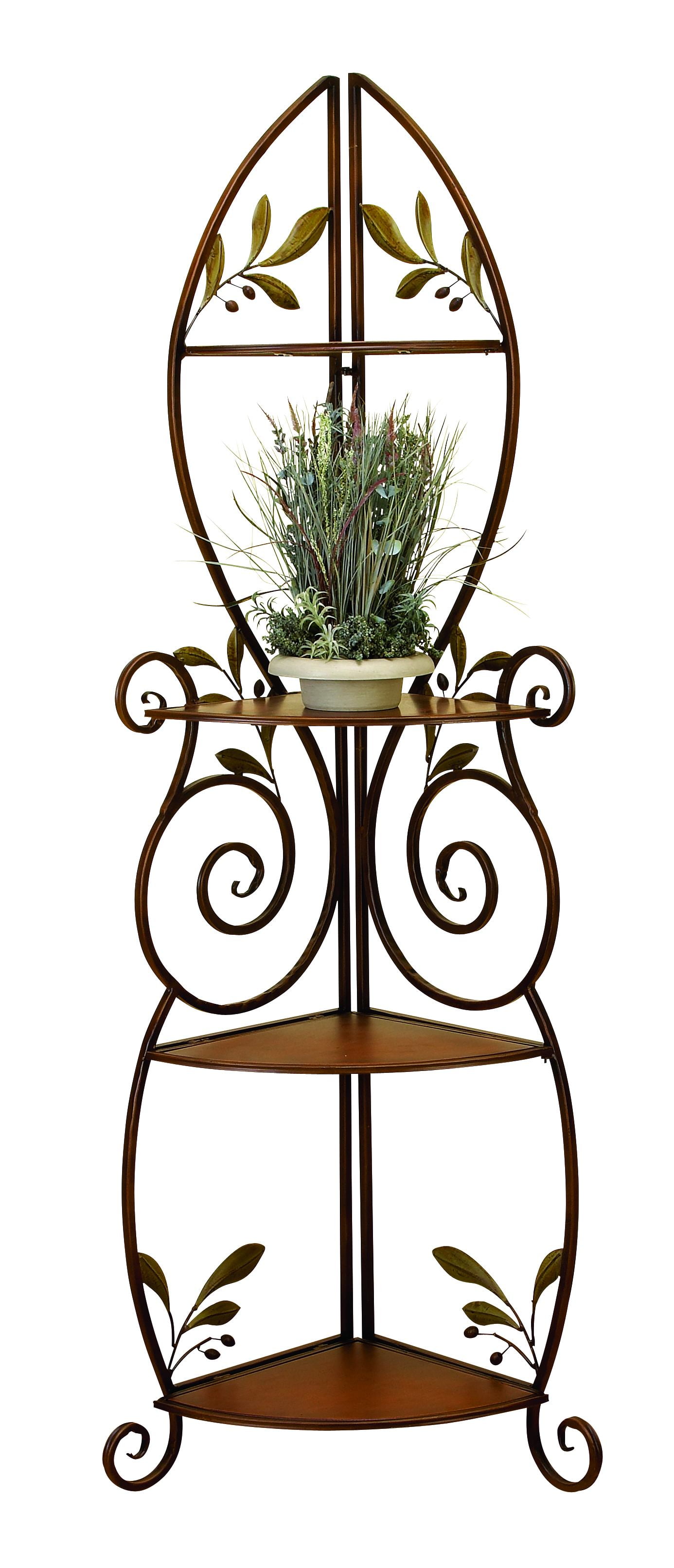 METAL WOOD DECOR CORNER RACKS WITH FOUR DECKS - Walmart.com
