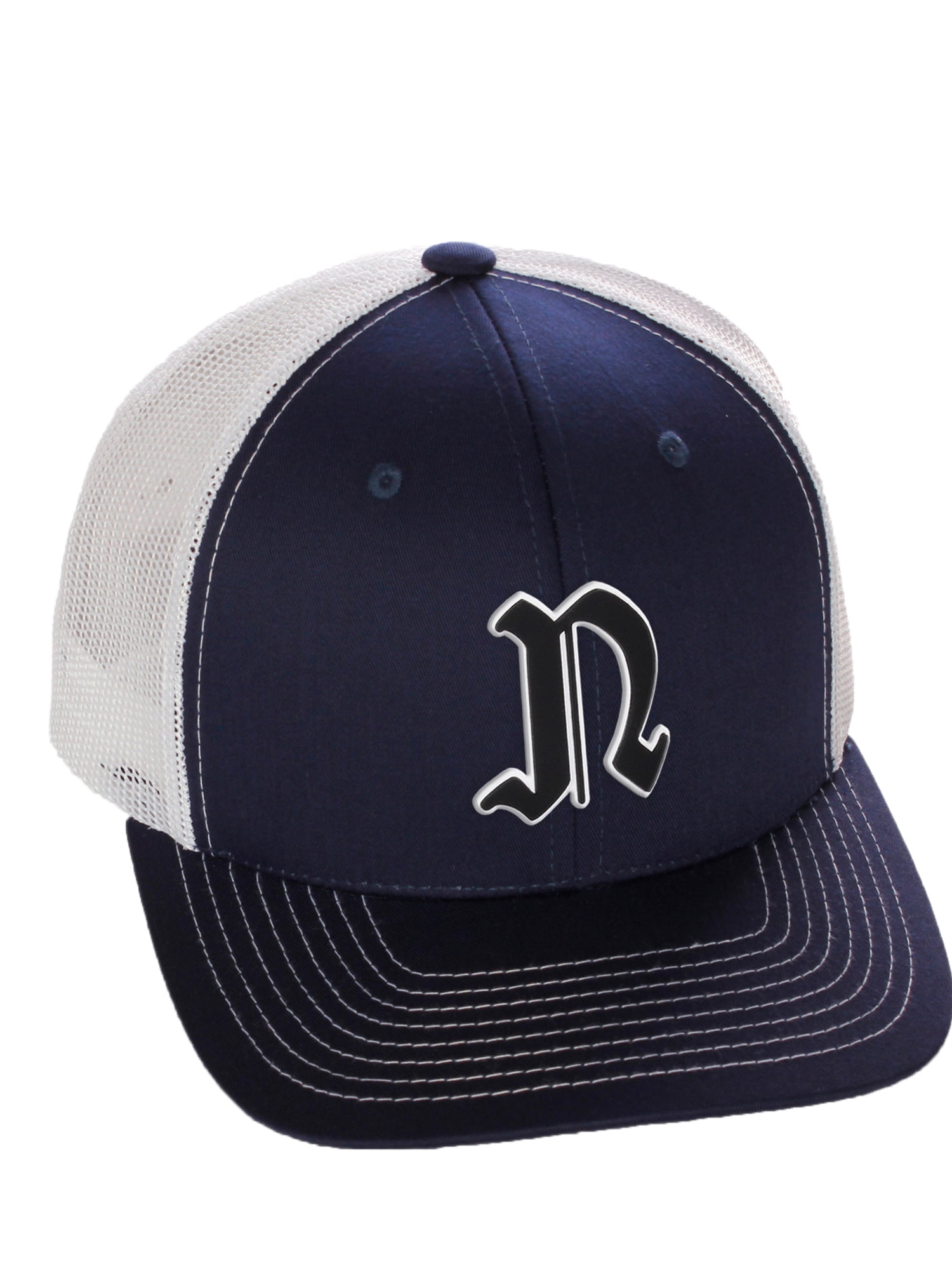 Daxton Classsic Baseball Trucker Hat Old English A to Z Letters Numbers ...