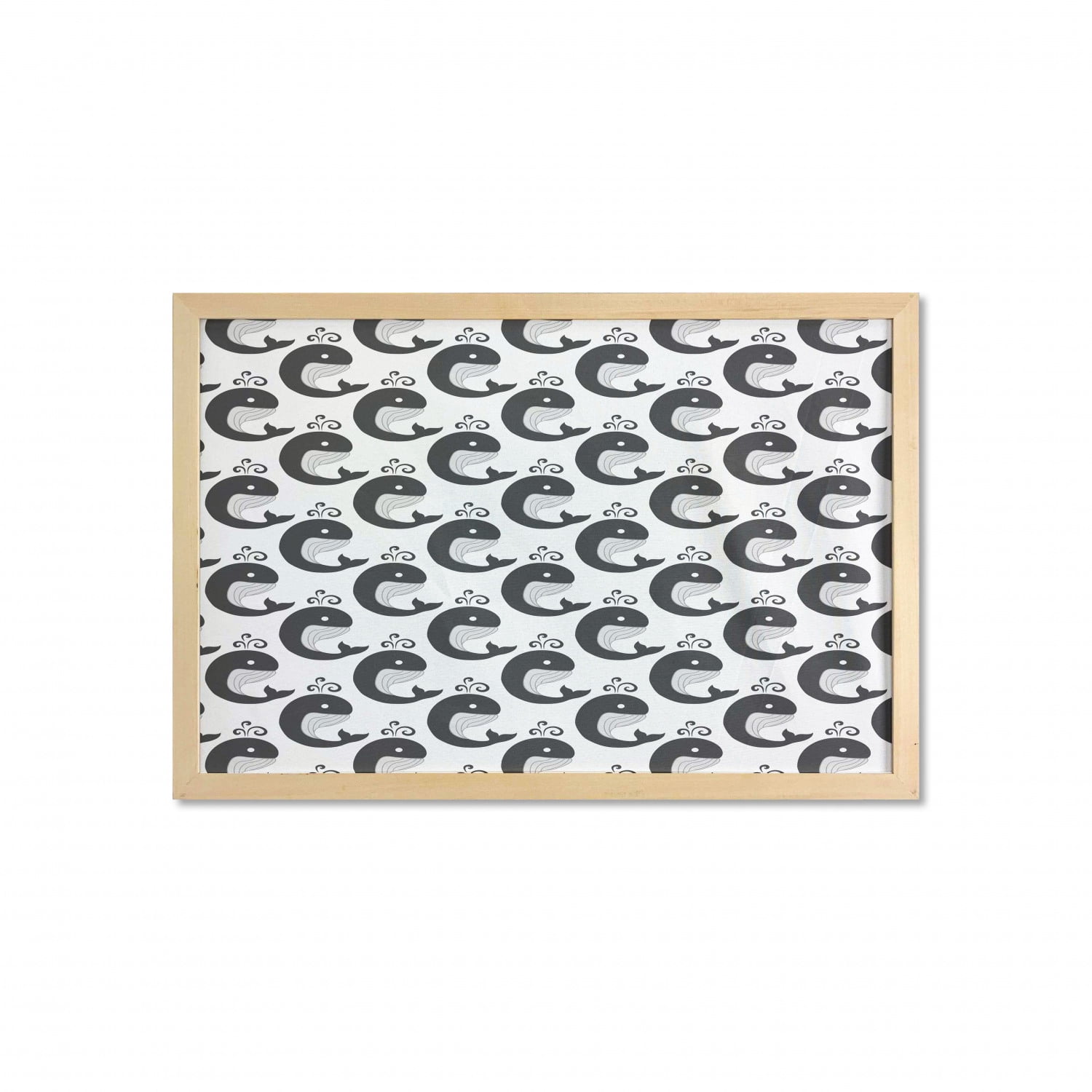 Whales Wall Art with Frame, Symmetric Repetitive Pattern with ...
