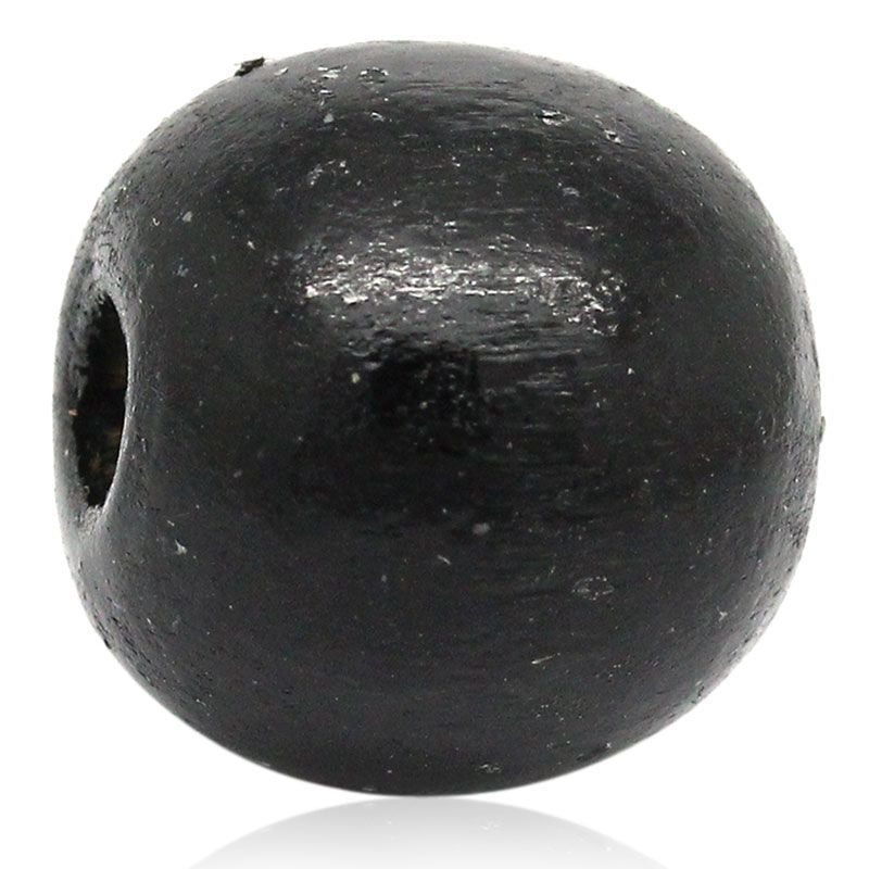 300 Black Round Wood Beads 14mm with 3.5mm Hole - Walmart.com