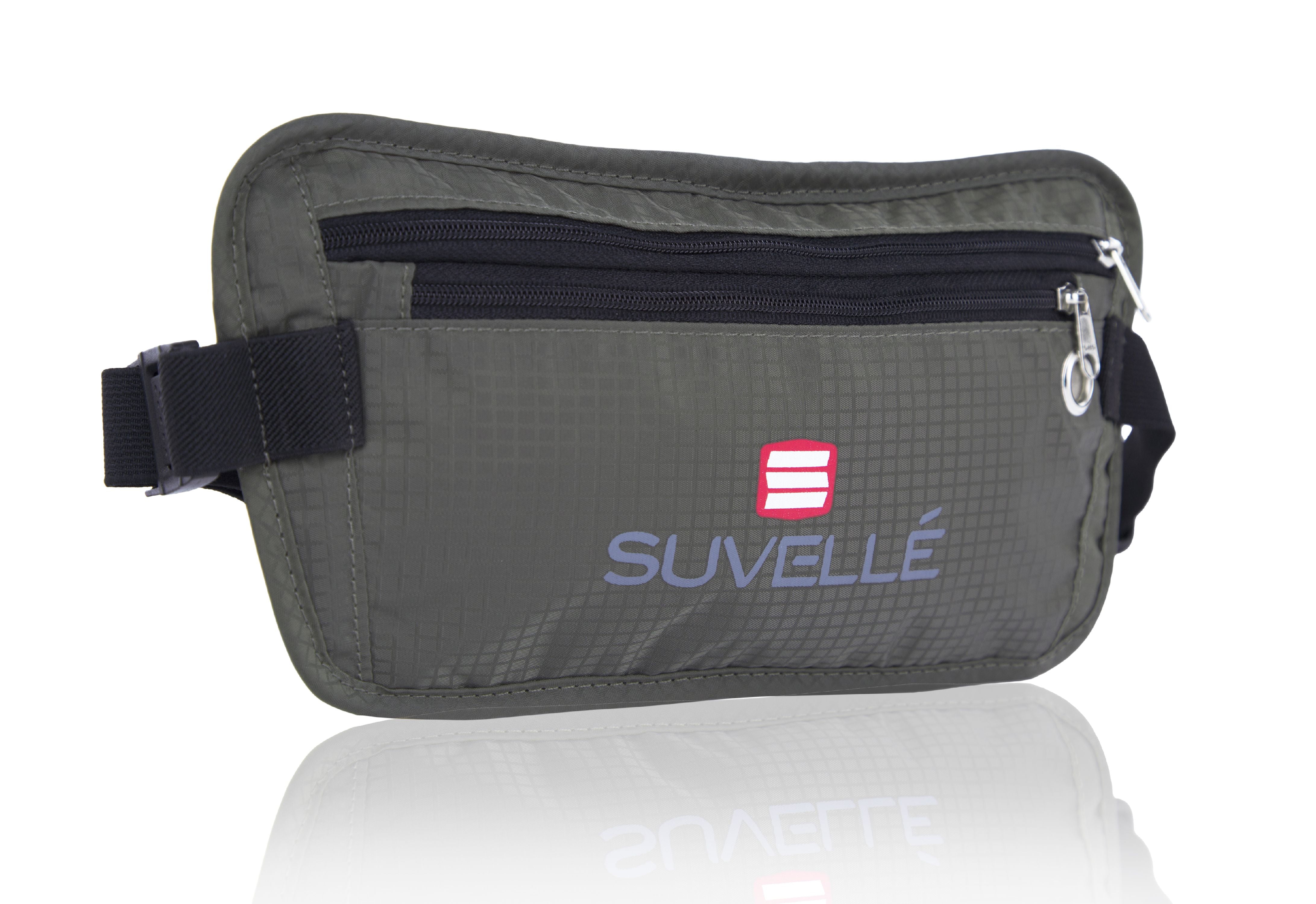 Suvelle RFID Blocking Travel Money Belt Security Pouch Waist Stash ...
