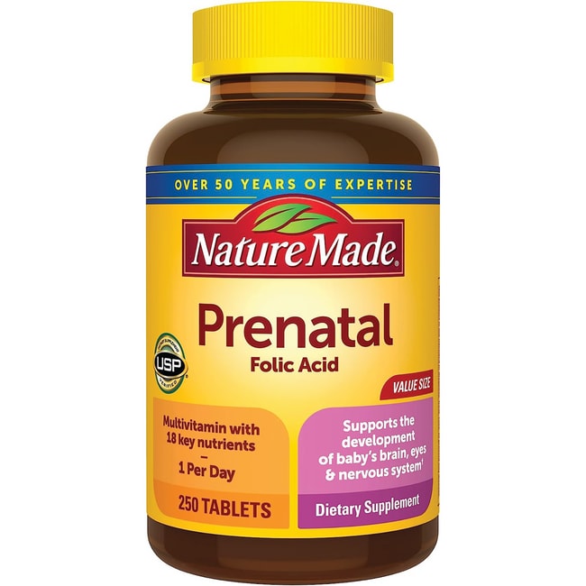 Nature Made Prenatal Folic Acid 250 Tabs - Walmart.com