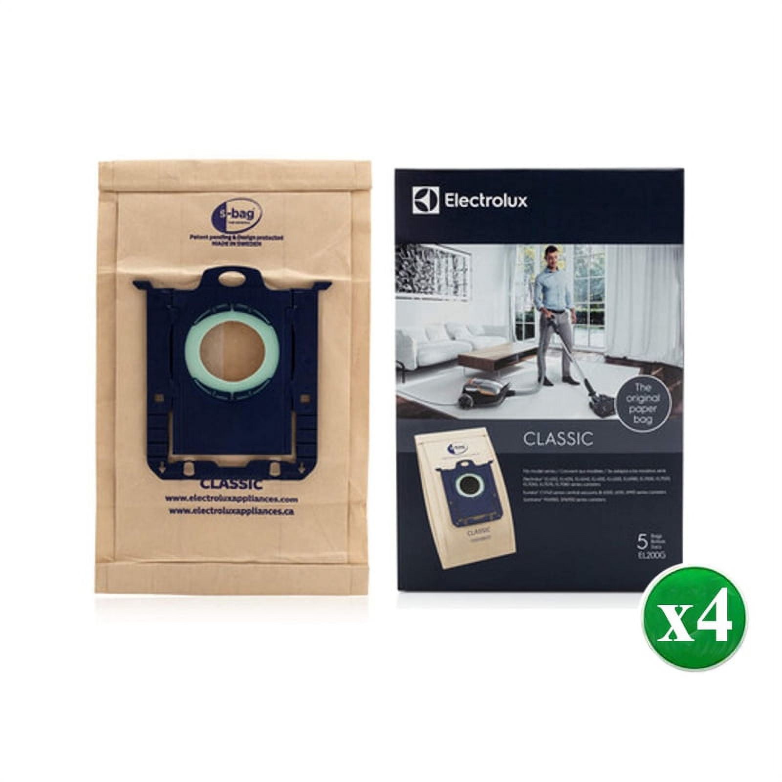 EL200F For Electrolux S-Bag Classic Vacuum Cleaner Bags, Set of 20 (4 ...