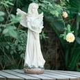 Solar Garden Angel Statue with Closed Eyes - Handheld Solar Light ...