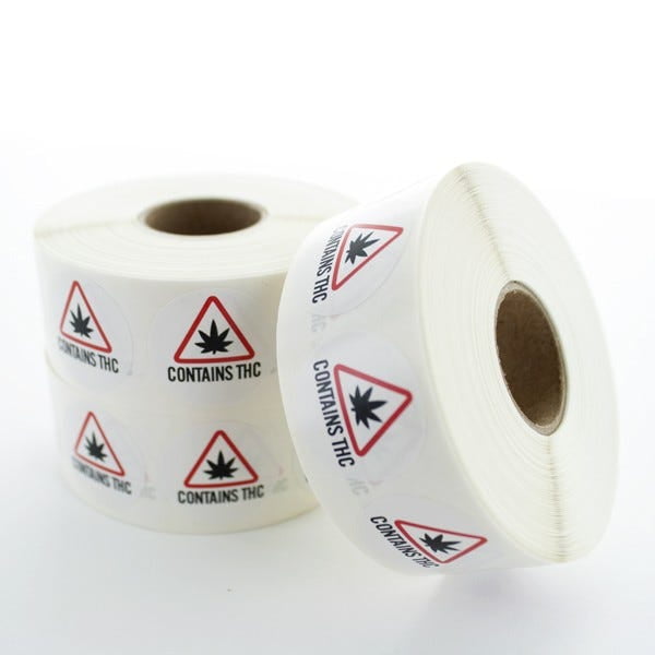 Massachusetts Marijuana Warning Labels - Contains THC - Walmart.com