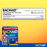 Backaid Maximum Strength Back Pain Reliever, 6-Hour Formula, Aspirin ...