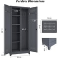 72.8" H Metal Broom Closet Storage Cabinet with 2 Doors and 4 ...