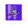 3drose, Happy 100th Birthday, Ice Cream Cone on Abstract, Purple, 12 ...