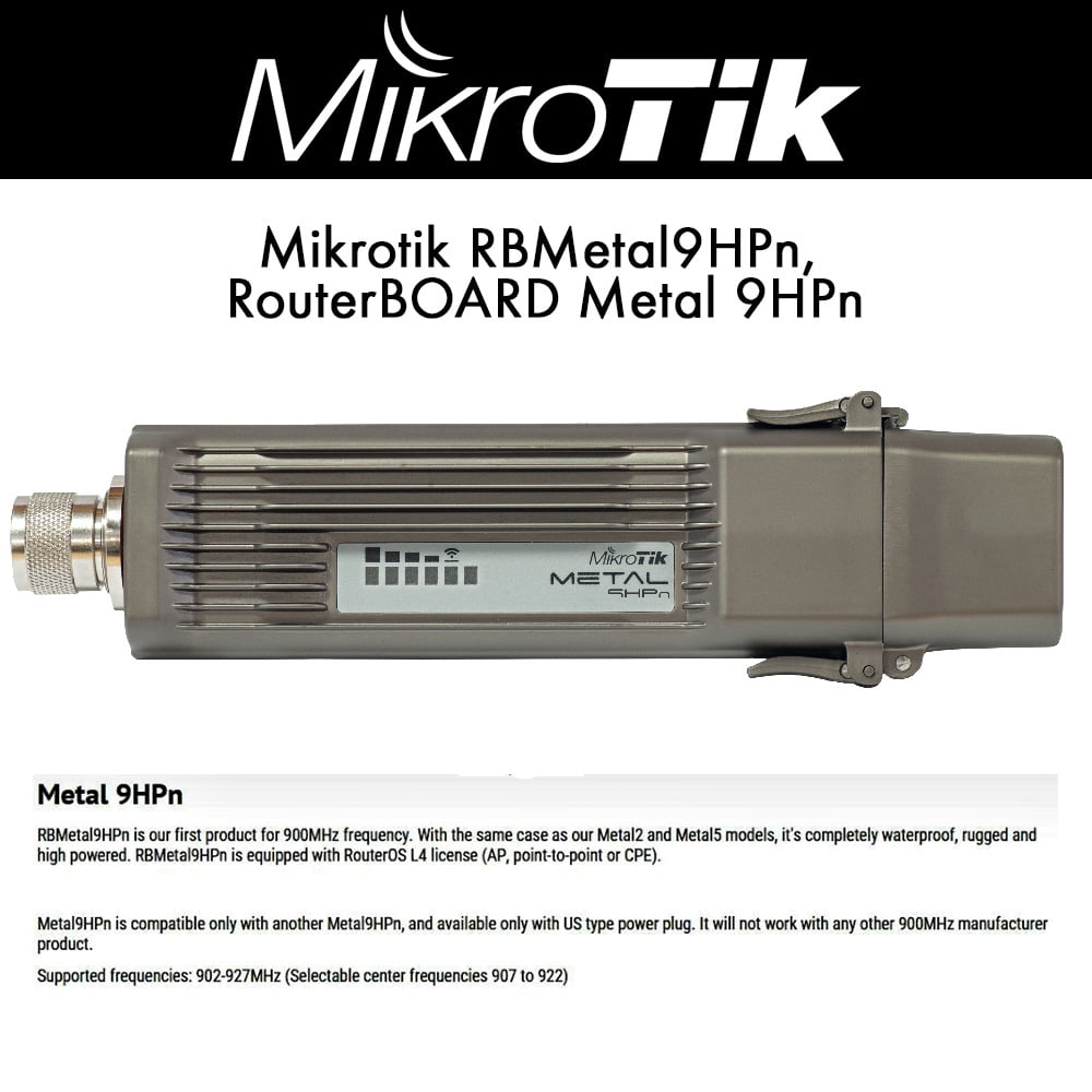 Mikrotik RBMetal9HPn, RouterBOARD Metal 9HPn 900MHz Outdoor unit OSL4 ...