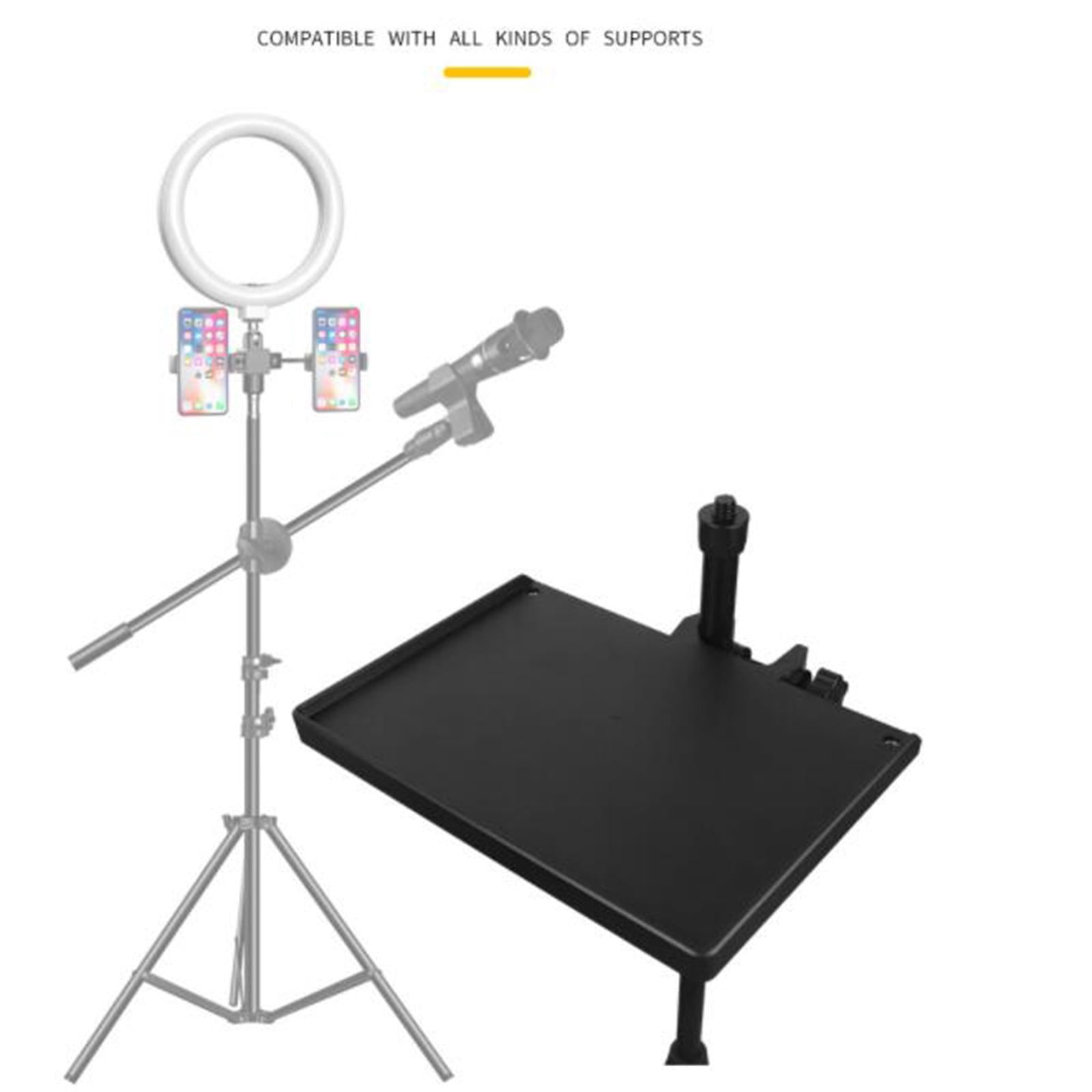 Microphone Stand Support Utility Shelf Clamp Stable Accessory Card Tray ...