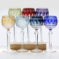 Bohemian Wine Glass Orange Colored Goblet 240ml Drinkware for Party ...