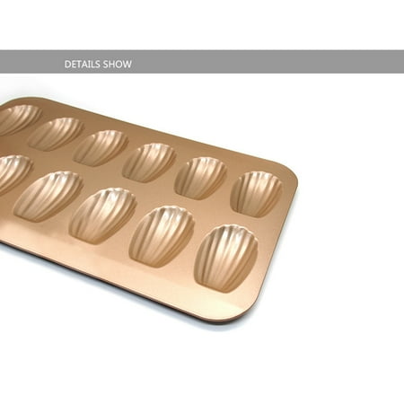 Stainless Steel Cake Mould Muffin Madeleine Pan 12-Cavity Baking Pans ...