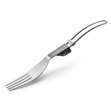 Lightweight Foldable Half Polished Titanium Fork Outdoor Camping Dinner ...