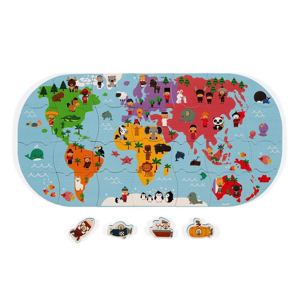 Click here for Janod - Bath Explorers Map - 28 Floating Foam Piec... prices