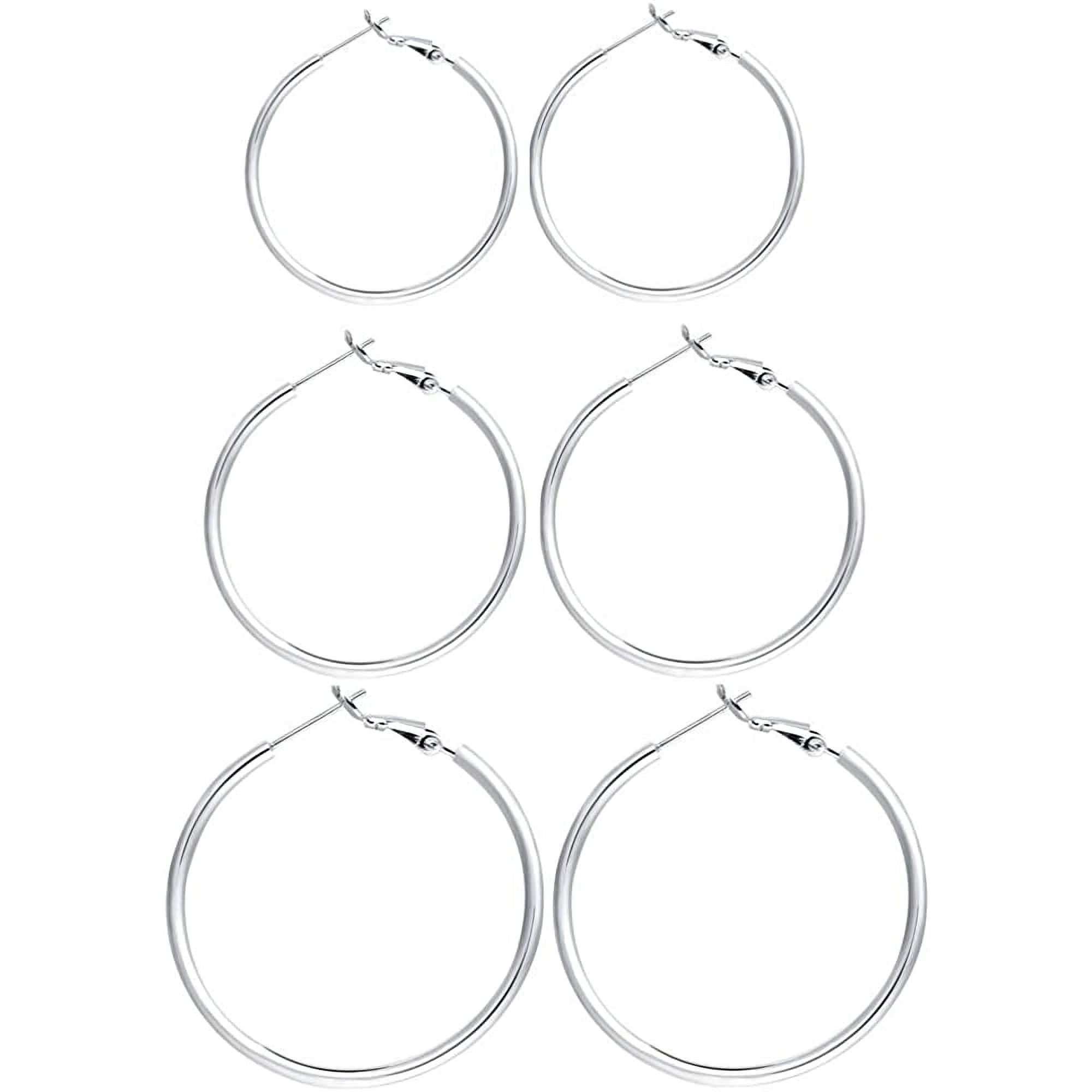 Click here for Biinggo 3 Pairs Hoop Earrings - Big Hoop Earrings... prices