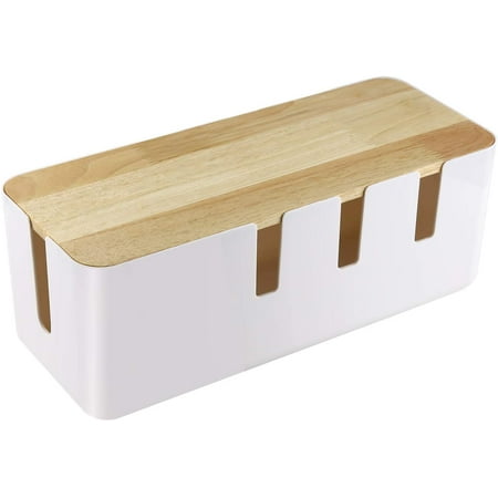 Cable Management Box, White Cord Organizer Box to Cover and Hide Power ...
