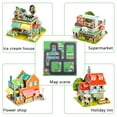 Qishi City Map Building Set, Preschool Toys, Puzzle with 6 Cartoon Toys ...