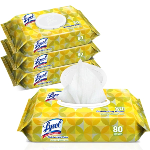 Lysol Handi-Pack Disinfecting Wipes, Lemon & Lime Blossom, 320ct (4X80ct), Packaging May Vary ...